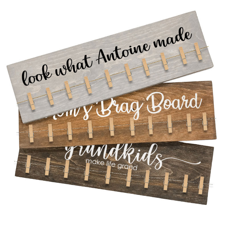 Personalized Picture or Drawing Holder with Clips | Singleboard Signs ...